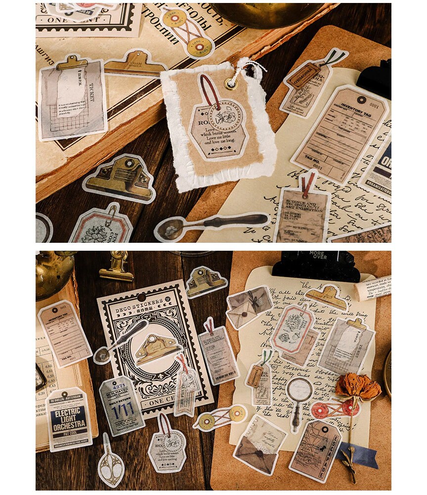 Antiqued Stickers Frosted Translucent Vintage Butterflies Flowers ...