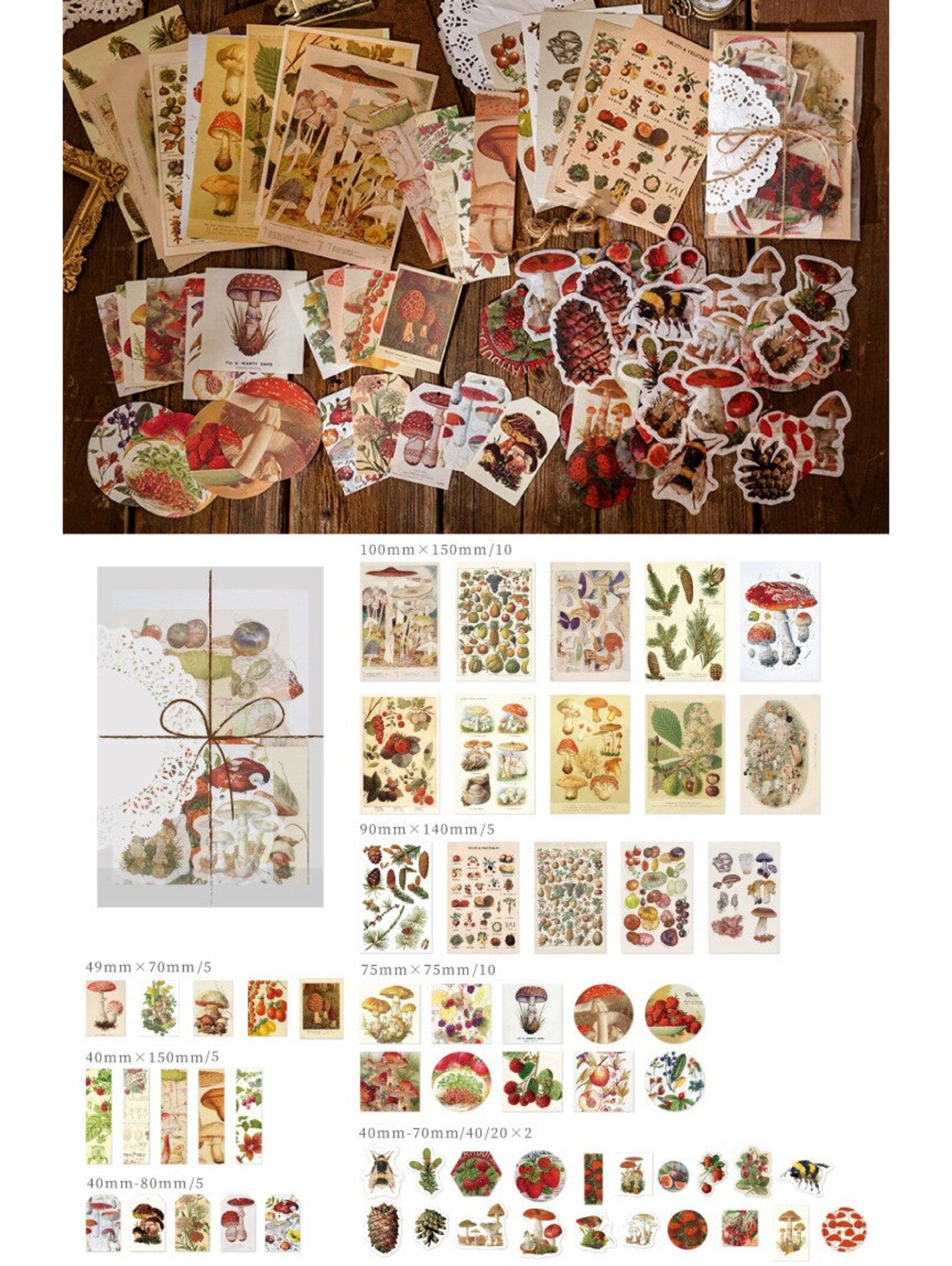 Frosted Sets Mixed Stationery Paper Stickers Flowers - Etsy