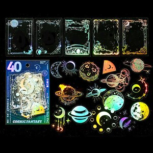 Floating Stickers, Clear, Nature, Mountains, Magic, Ocean, Iridescent ...