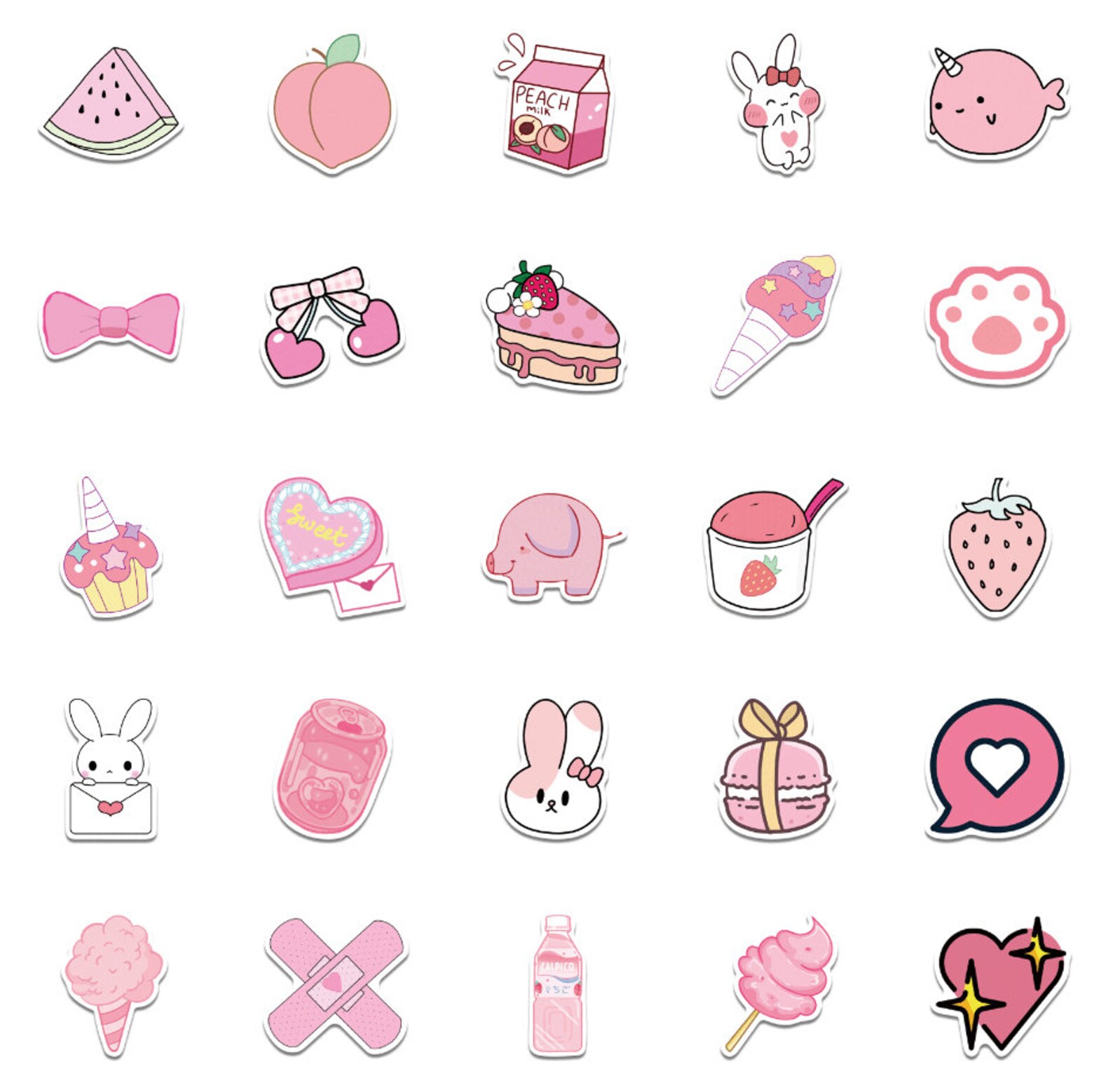 Pretty in Pinks Stickers 50 Pcs PVC Waterproof Decals | Etsy