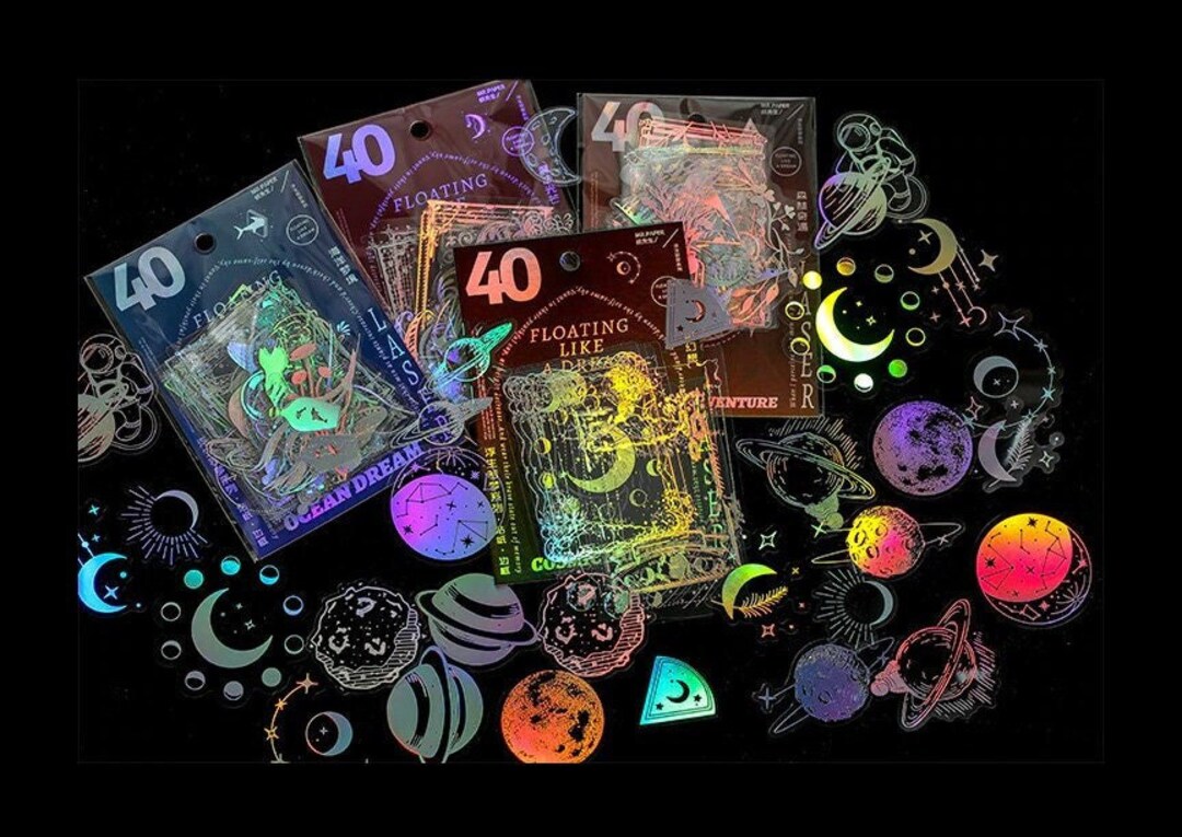 Floating Stickers, Clear, Nature, Mountains, Magic, Ocean, Iridescent ...