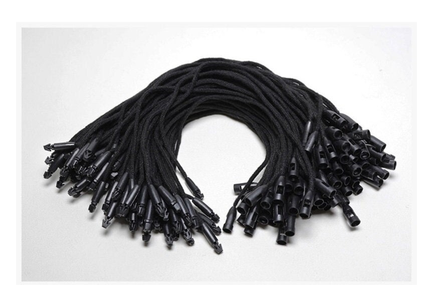Black Cotton Hang Tag Strings 100pcs Rope Fasteners Snap - Etsy