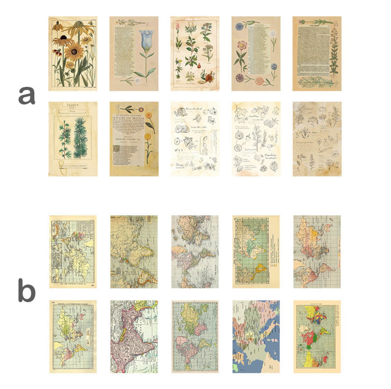 Book Sheets 60 Pieces Antiqued Stained Book Pages Plant - Etsy