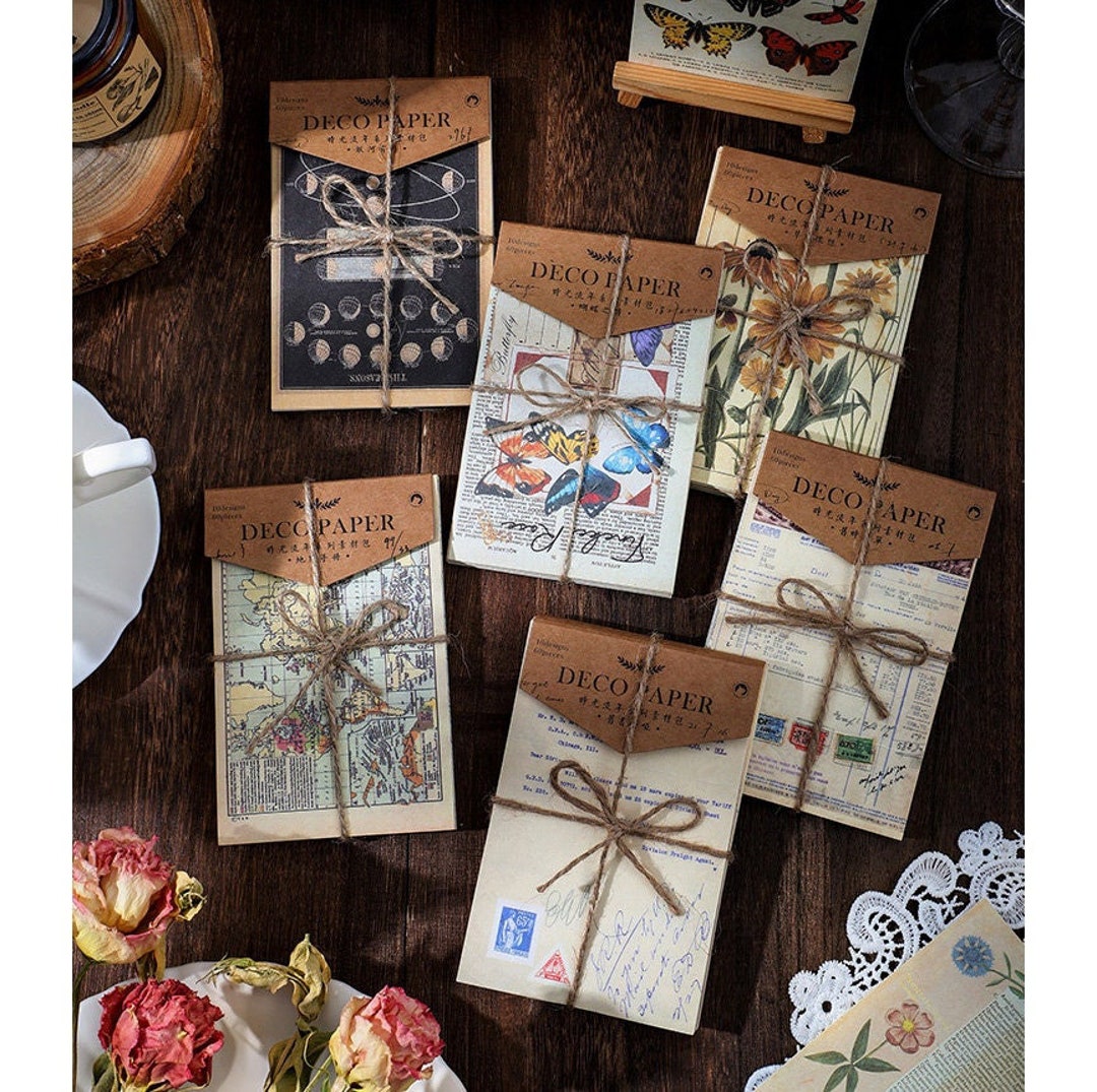 Book Sheets, 60 Pieces, Antiqued, Stained, Book Pages, Plant, Map ...