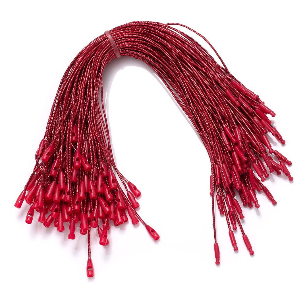 Red Hang Tag String, Long Size, Snap Fastener, Thin Rope, Gift Tag ...