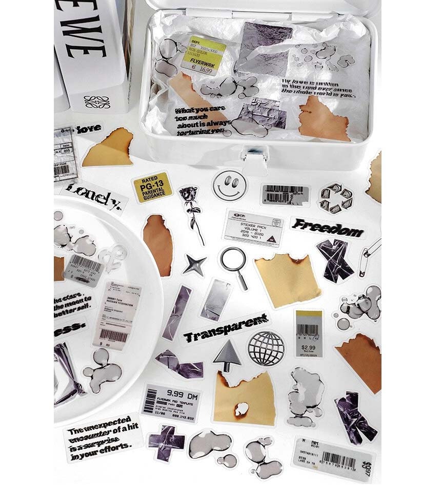 Aged Stickers Clear PET Plastic Torn Burned Scrap | Etsy