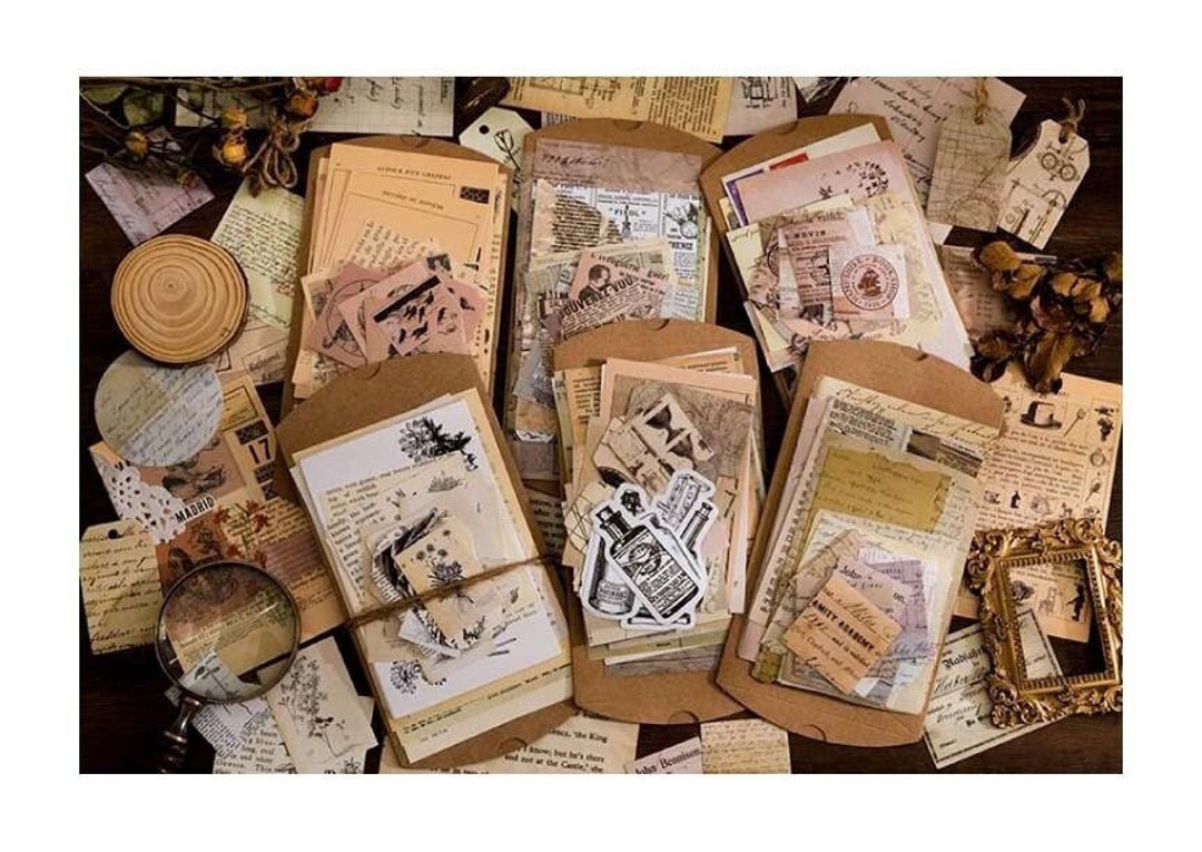 Mixed Sets Vintage: Paper & Stickers, Writing, Bottles, Botanical ...
