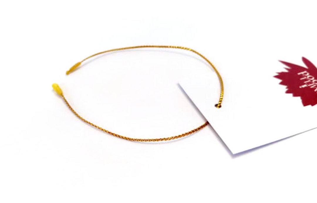 Gold Hang Tag String, Short & Long Sizes, Snap Fastener, Thin Rope ...