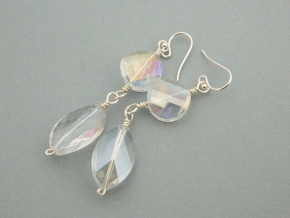 Crystal Earrings Jewelry Earrings Crystal Clear. Sterling | Etsy