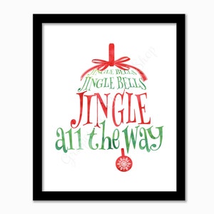 Christmas Jingle Bells Jingle All the Way Print. Christmas Bell Mantle ...
