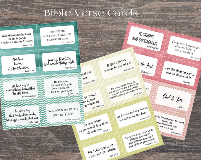 Scripture Memory Cards for Kids. 24 Bible Verse Cards for Children ...