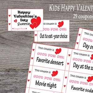 Kids Valentine's Day Coupon Book - Valentine's Kids - Coupon Book for ...