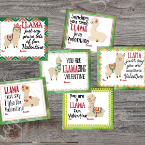 Kids Valentine Cards - Llama Valentine Cards - Printable Valentines Day ...