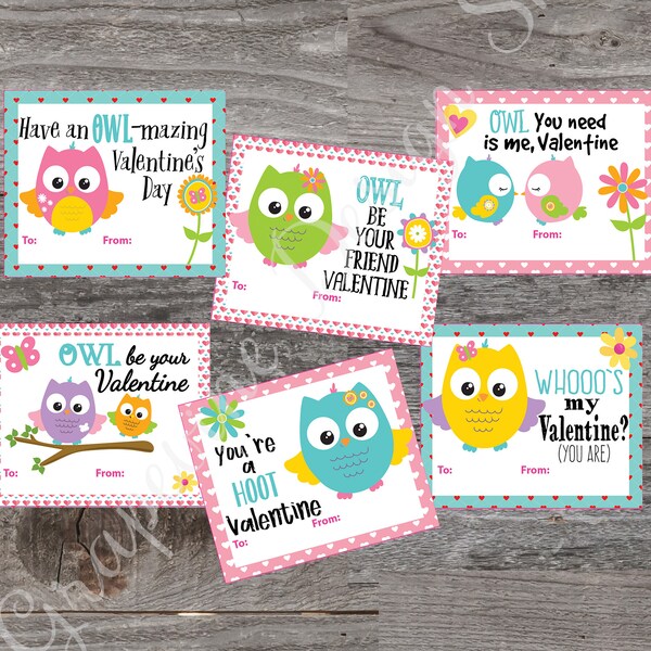 Owl Valentine Card - Etsy