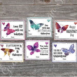 Valentine Cards - Butterfly Valentine Cards - Printable Valentines Day ...