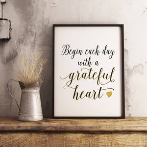 Grateful Heart Print Inspiration Print Christian Print Instant ...