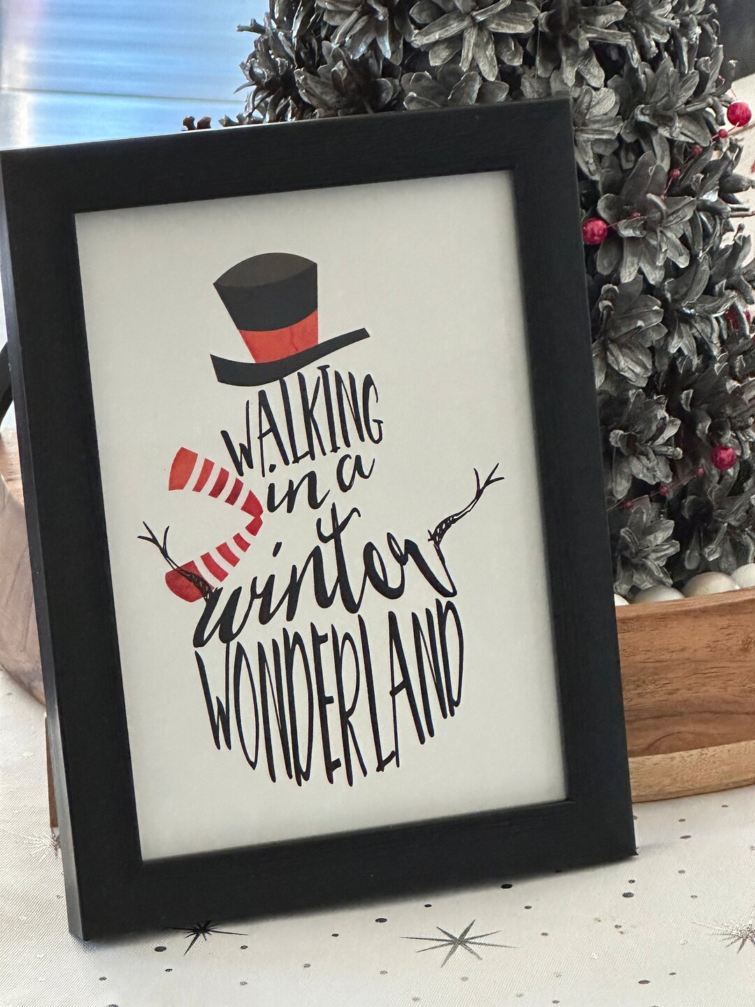 Winter Print. Walking in a Winter Wonderland. Snowman Print. Holiday ...