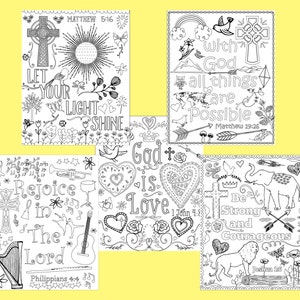 Bible Verse Coloring Sheets- Scripture Pages - Bundle 20 Pages ...