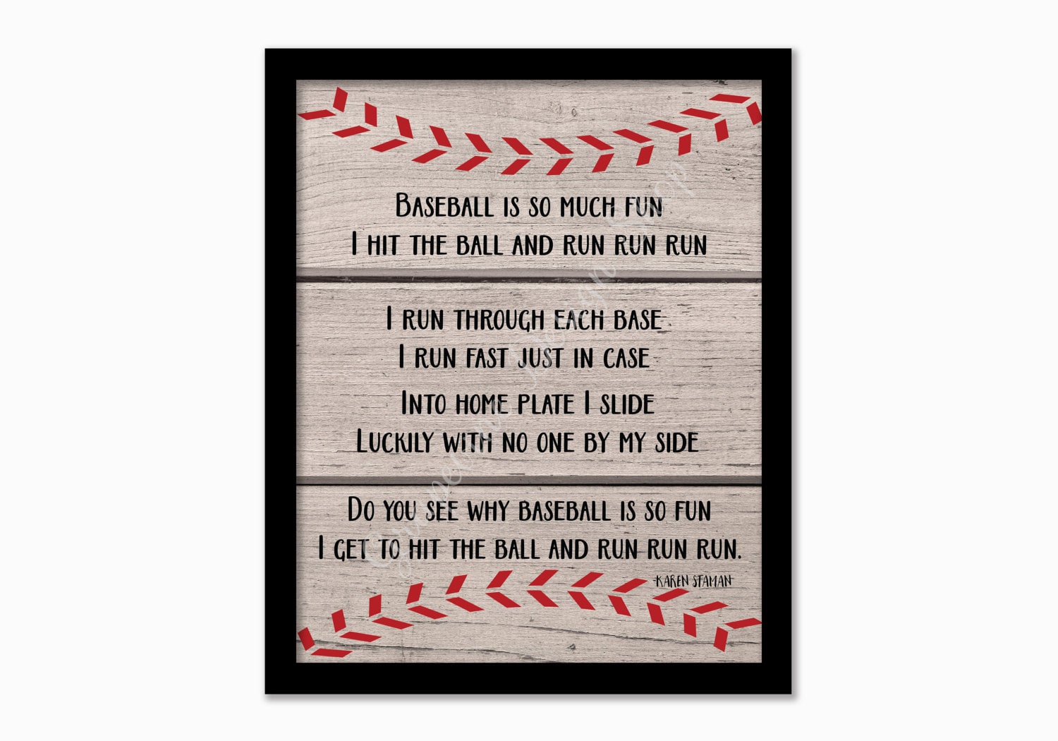 Baseball Poem Print - Little Boys Sports Bedroom Art - Baseball Print ...