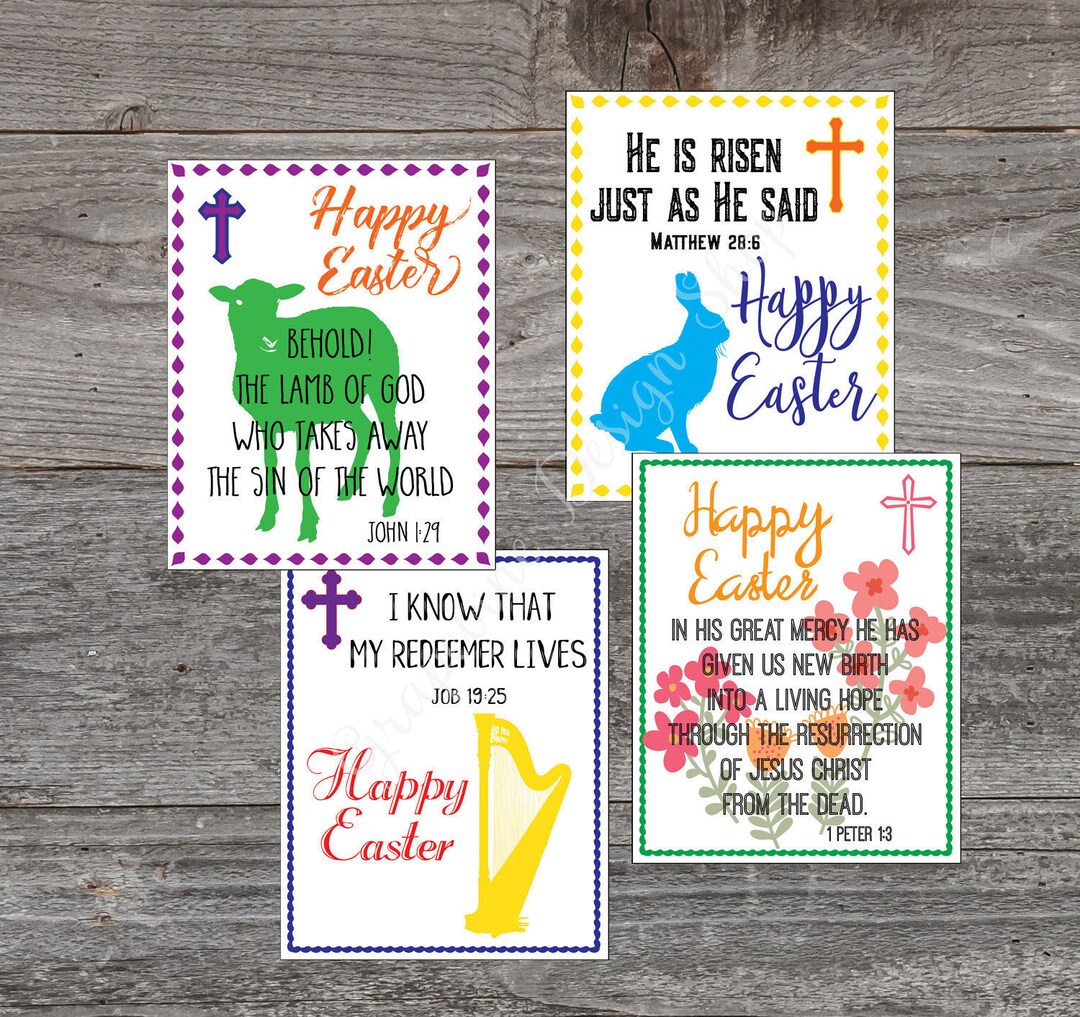 Easter Cards - Scripture Cards - Memory Cards - Set of 4 Instant ...