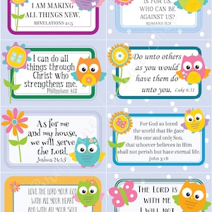 Scripture Memory Cards for Kids. 24 Bible Verse Cards for Children ...
