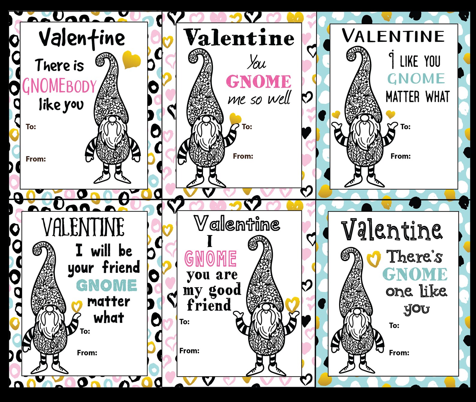Kids Valentine Cards for School Gnome Valentine Cards - Etsy