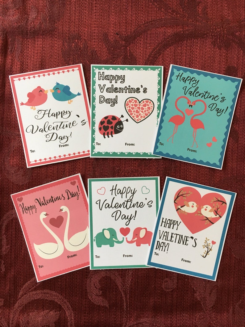 Kids Valentine Cards for School Valentines Instant Printable - Etsy
