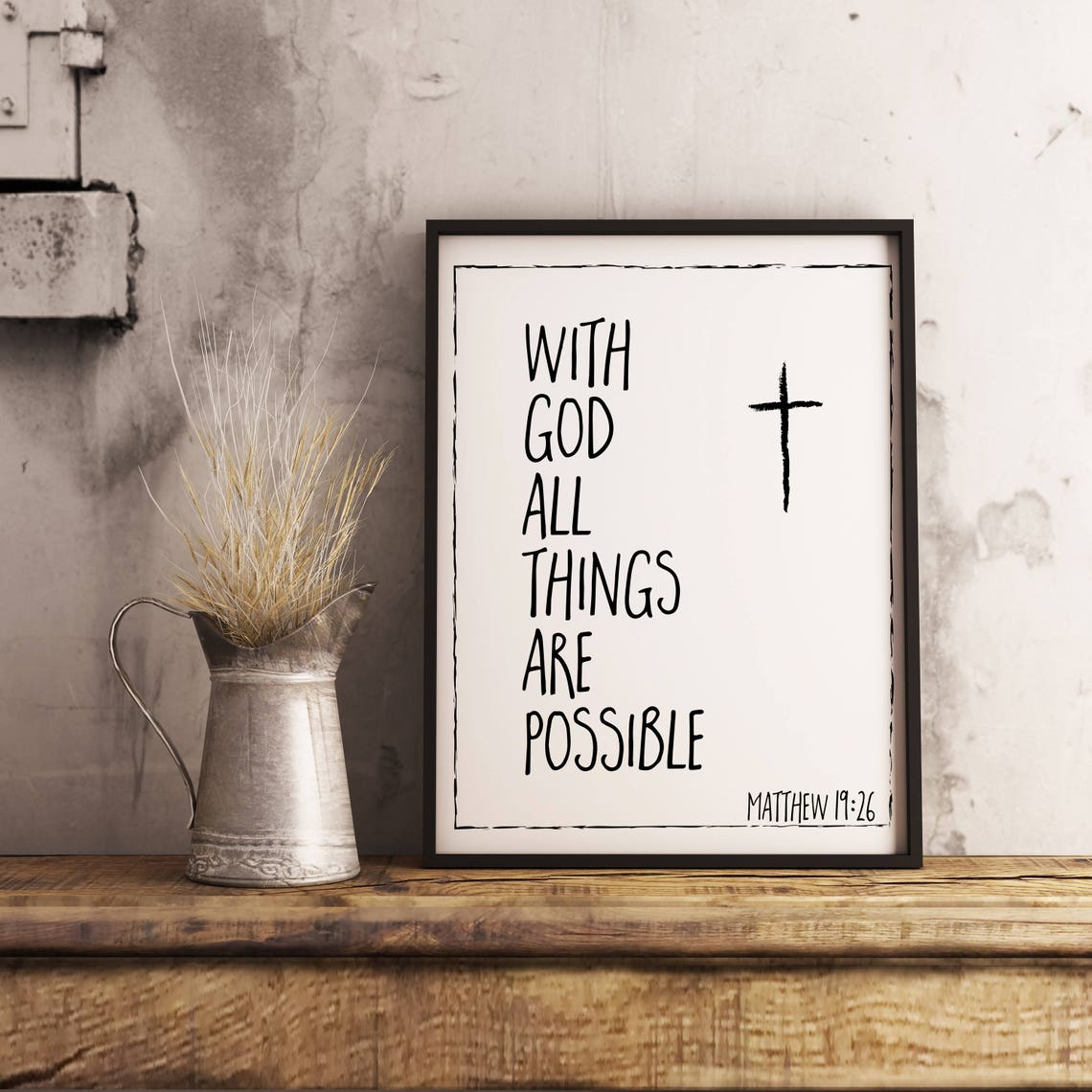 With God All Things Are Possible. Christian Print. Math. 19:26 - Etsy