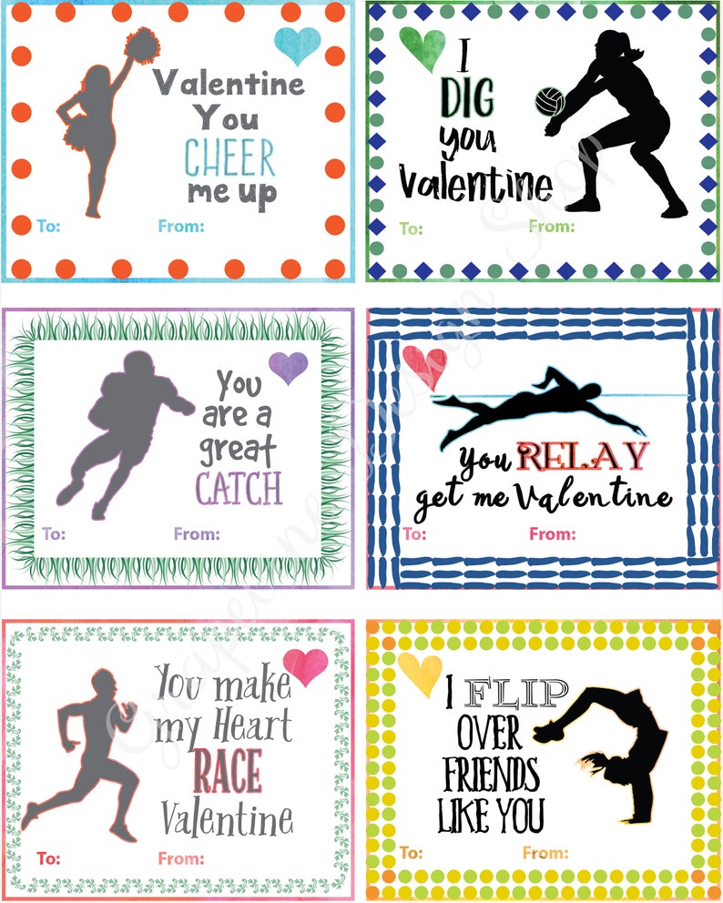 Kids Valentine Cards Sports Valentines for School baseball - Etsy