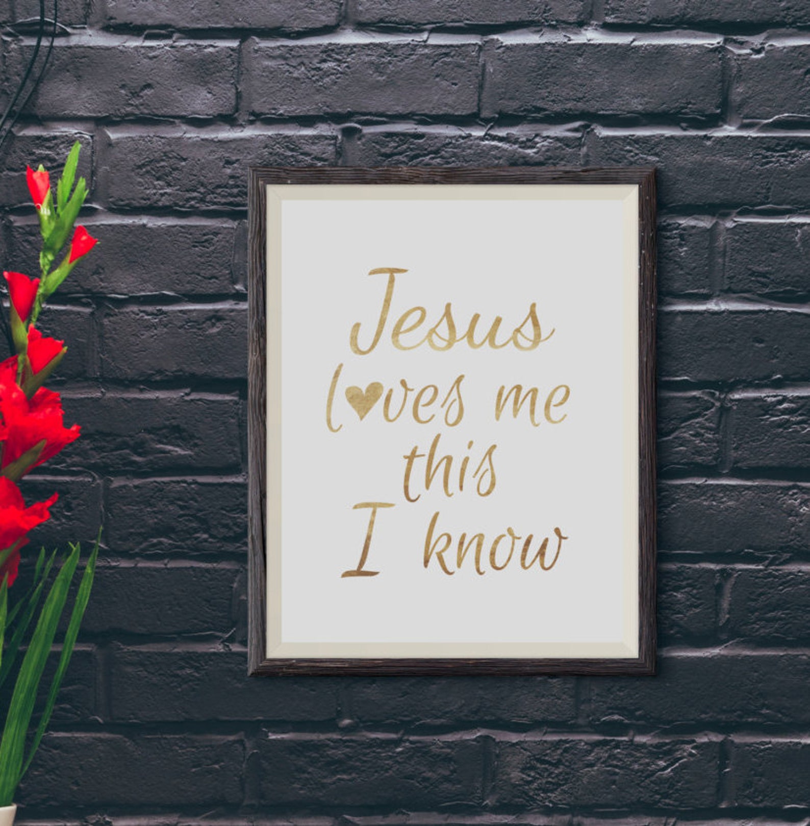 Christian Print Jesus loves me this I know Instant download | Etsy