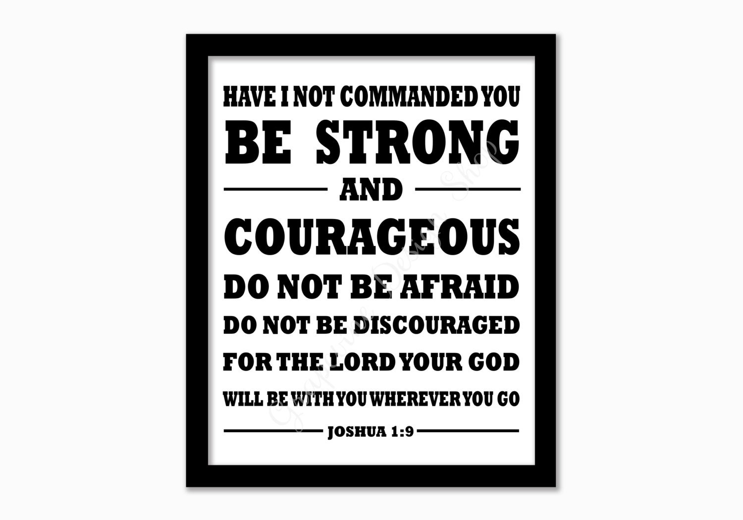 Christian Print. Be Strong and Courageous... Joshua 1:9. 2 | Etsy