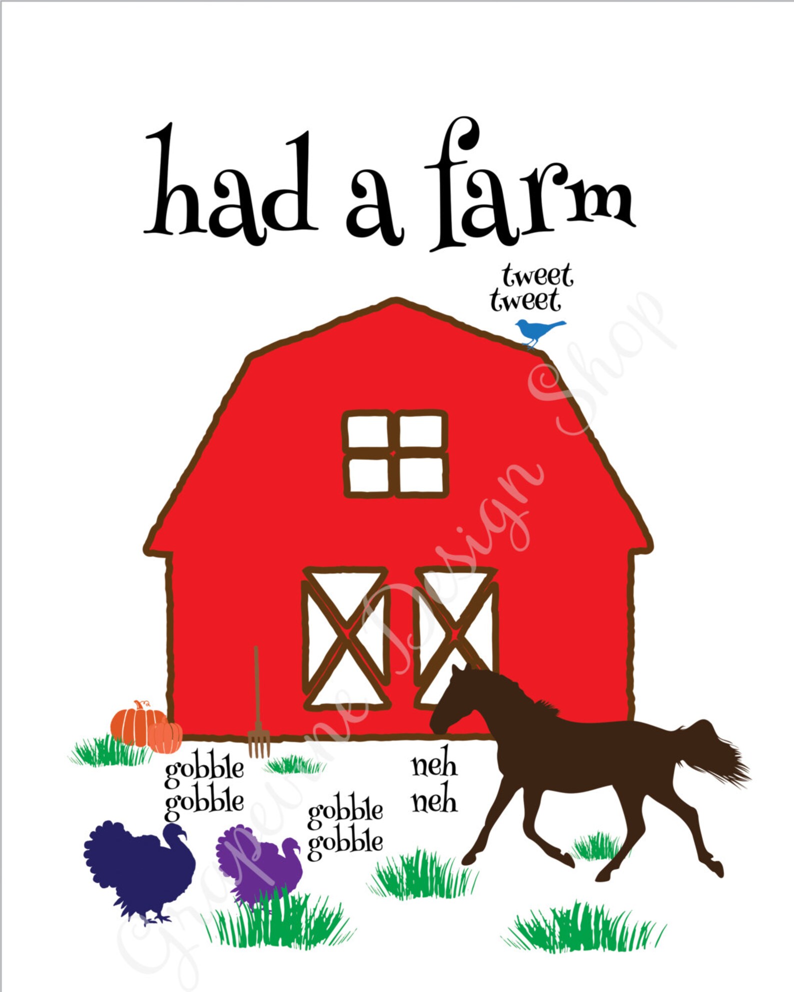 Old Macdonald Had a Farm Print. Nursery Print. Farm Animal Art - Etsy