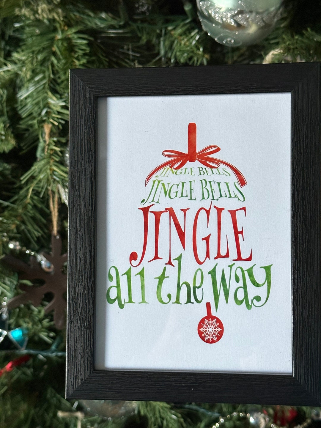 Christmas Jingle Bells Jingle All the Way Print. Christmas Bell Mantle ...
