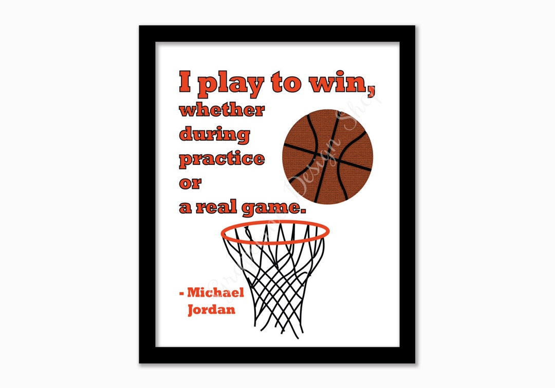 Basketball Wall Art - Michael Jordan Quote - Basketball Print -2 Colors ...