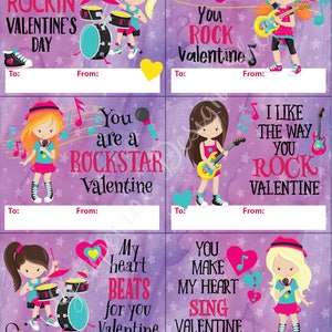 Kids Valentine Cards - Rockstar Valentine Cards - Guitar Valentines ...