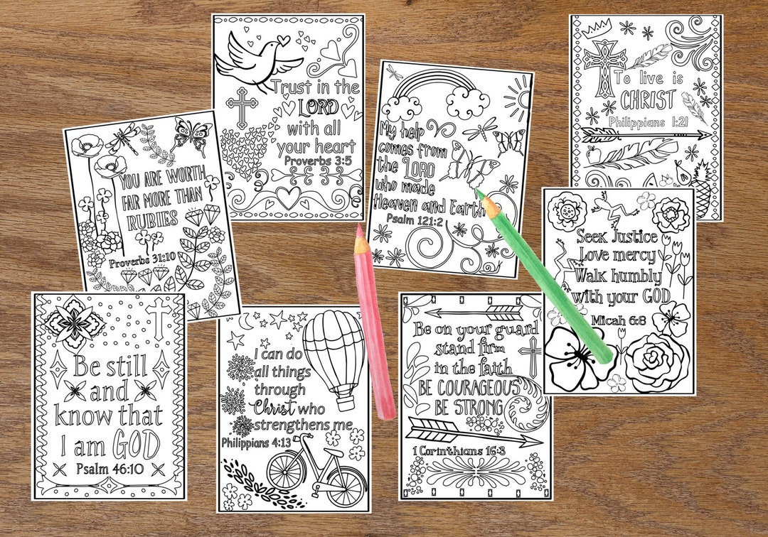 Bible Verse Cards - Coloring Scripture Cards - Christian Coloring Pages ...