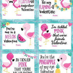 Kids Valentine Cards - Flamingo Valentine Cards. Printable Valentine ...