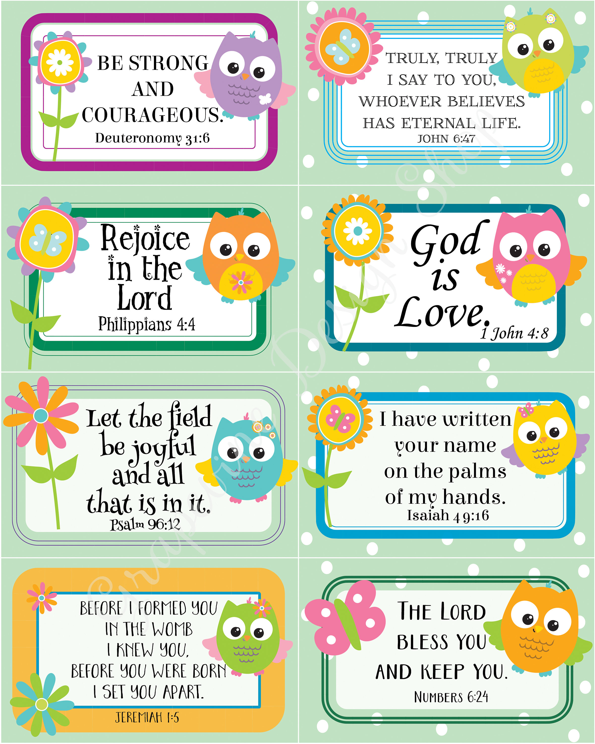 Scripture Memory Cards for Kids. 24 Bible Verse Cards for - Etsy