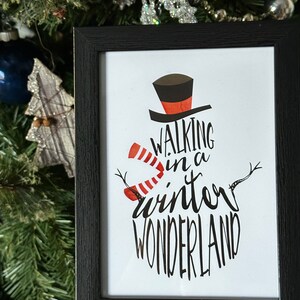 Winter Print. Walking in a Winter Wonderland. Snowman Print. Holiday ...
