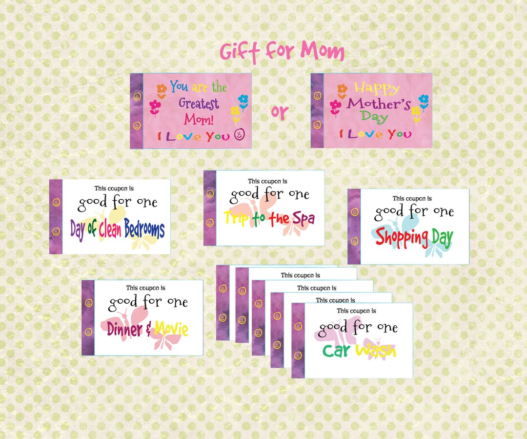 Gift for Mom Mother's Day Gift Love Coupon Book Mom Birthday Gift ...