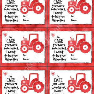 Valentine Cards for Kids- Tractor Valentine Cards - Printable Valentine ...