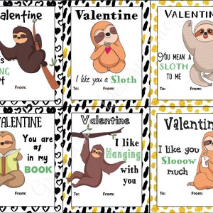 Kids Valentine Cards - Sloth Valentine Cards. Printable Valentine ...