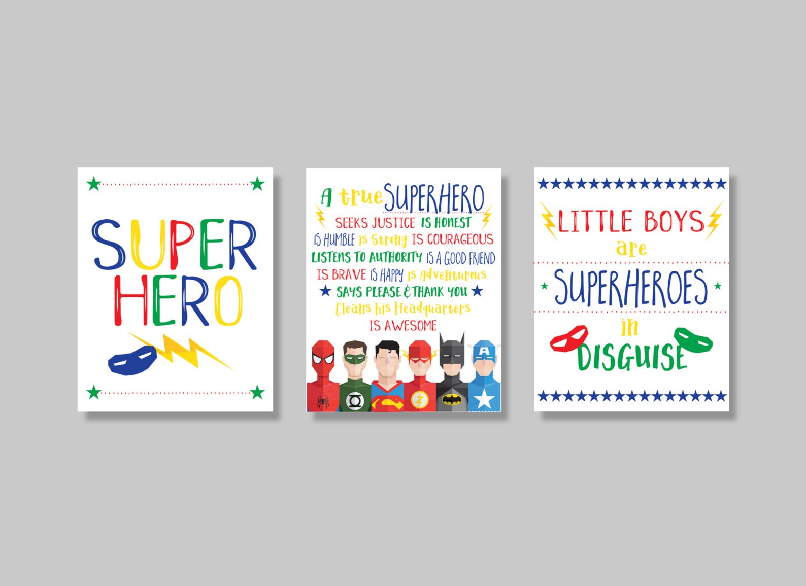 Superhero Prints. Boys Superhero Decor. Superhero Rules. - Etsy