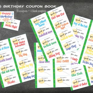 Kids Birthday Coupon Book - Child Birthday Gift - Coupon Book for Kids ...
