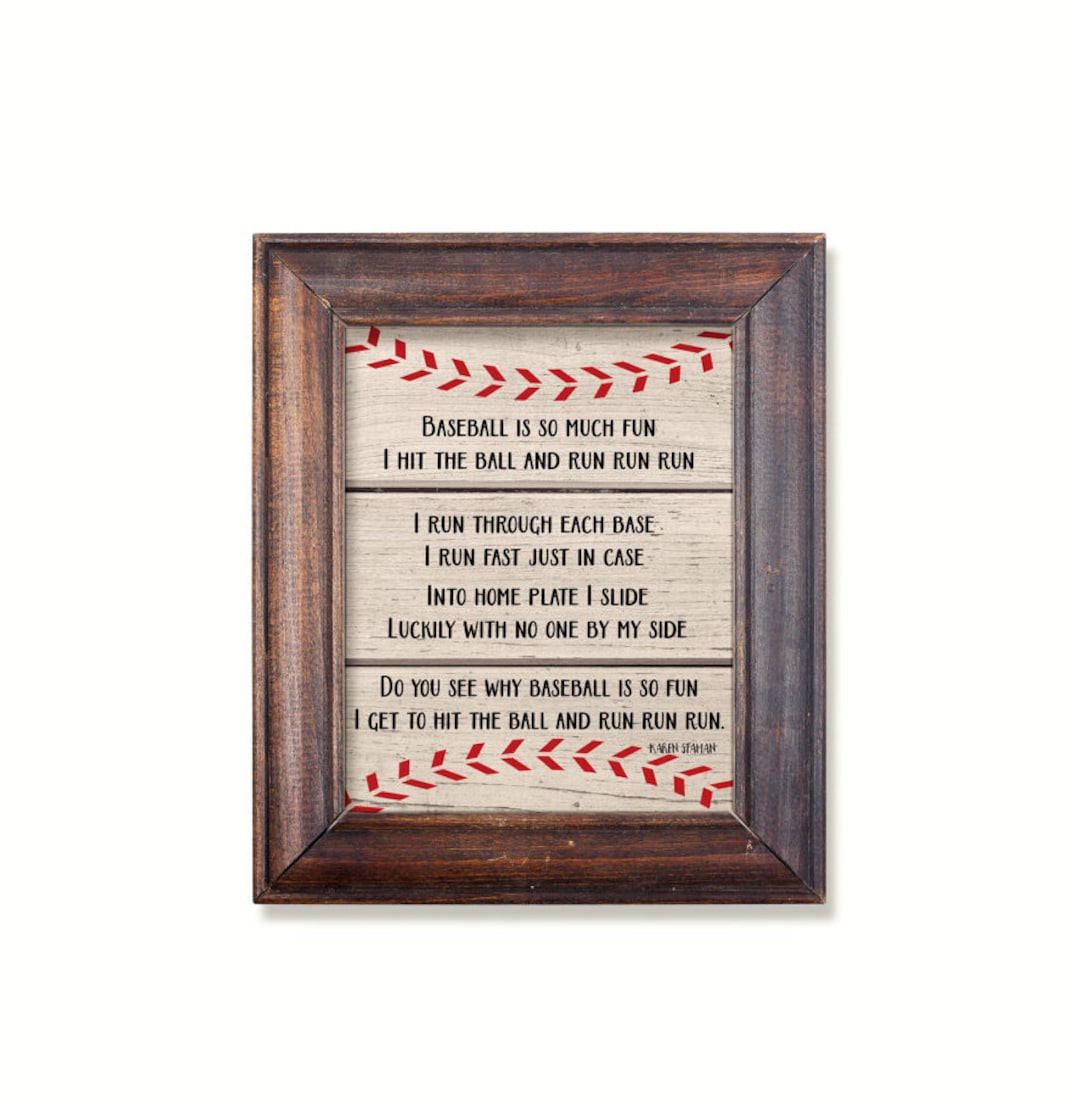 Baseball Poem Print - Little Boys Sports Bedroom Art - Baseball Print ...