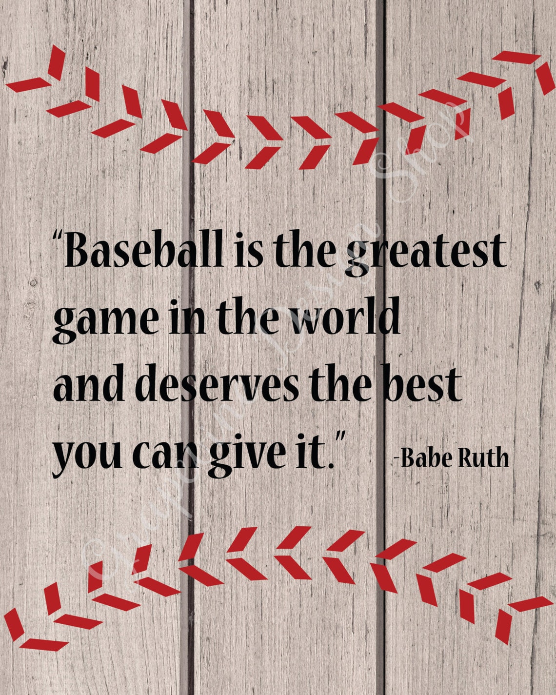 Baseball quote Babe Ruth quote Baseball print Instant | Etsy