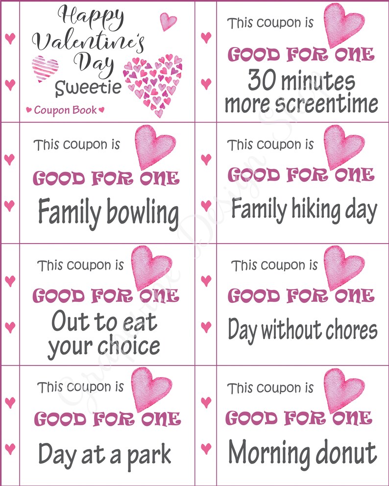 Valentine Kids Coupon Book Valentine Coupons Children - Etsy