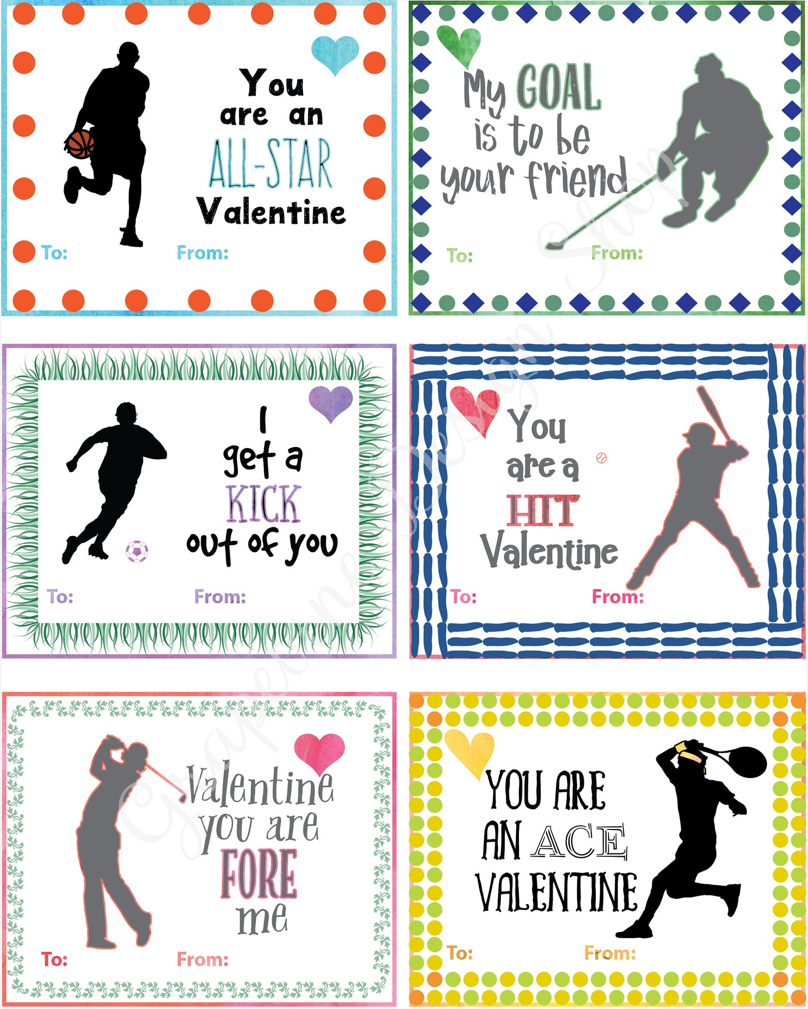 Kids Valentine Cards Sports Valentines for School baseball - Etsy