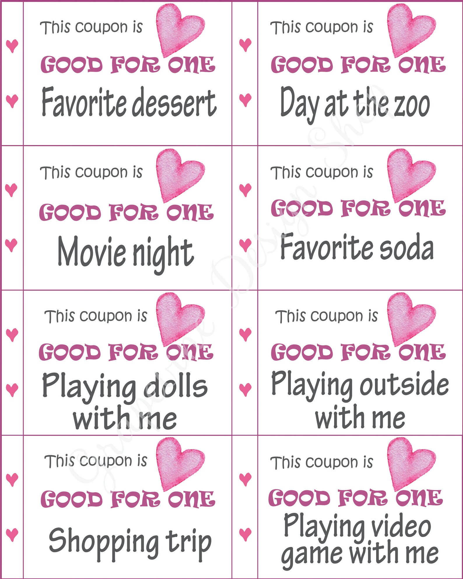 Valentine Kids Coupon Book Valentine Coupons Children - Etsy