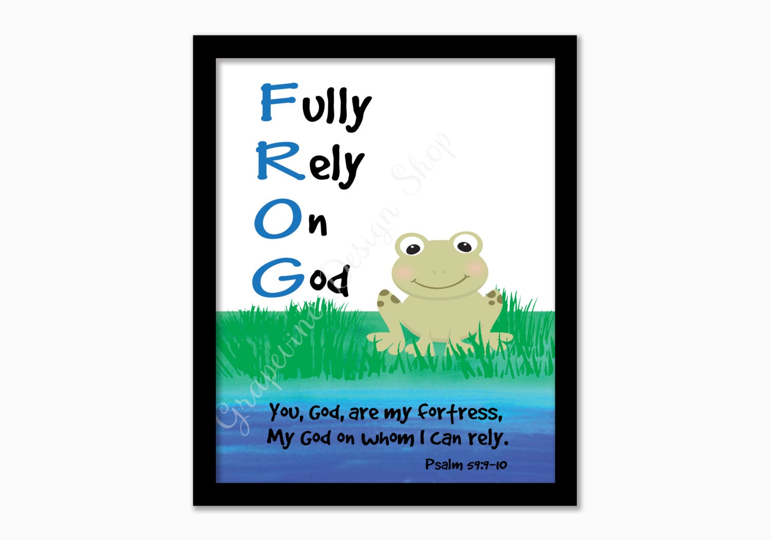 FROG Fully Rely on God. Psalm 59:9-10. 2 Color Options - Etsy